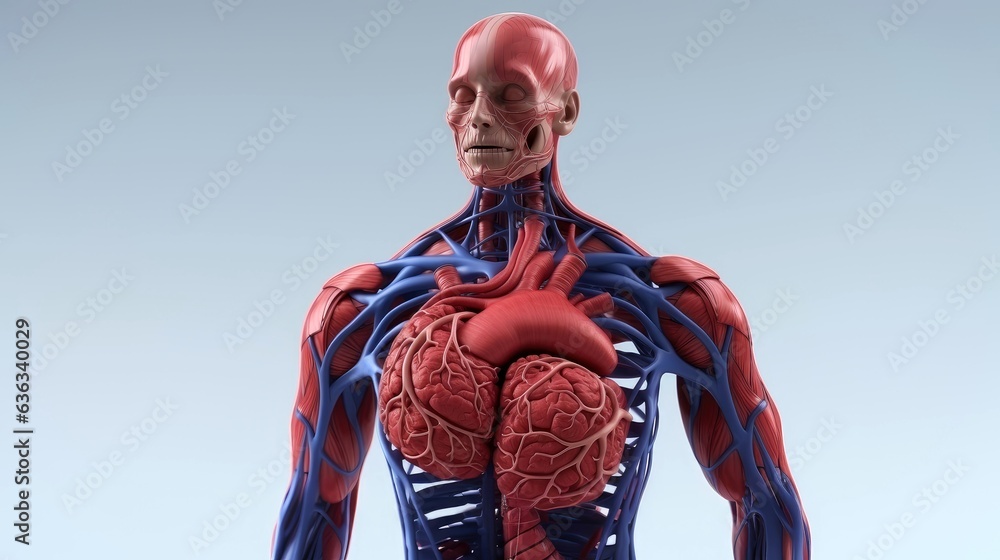 3D illustration mockup of the human organ system, Anatomy, Nervous ...