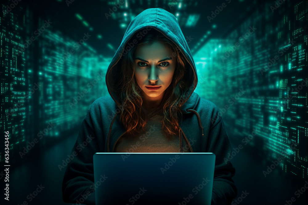 Generative ai collage photo of hacker hacking network operating system steal personal data Stock ...