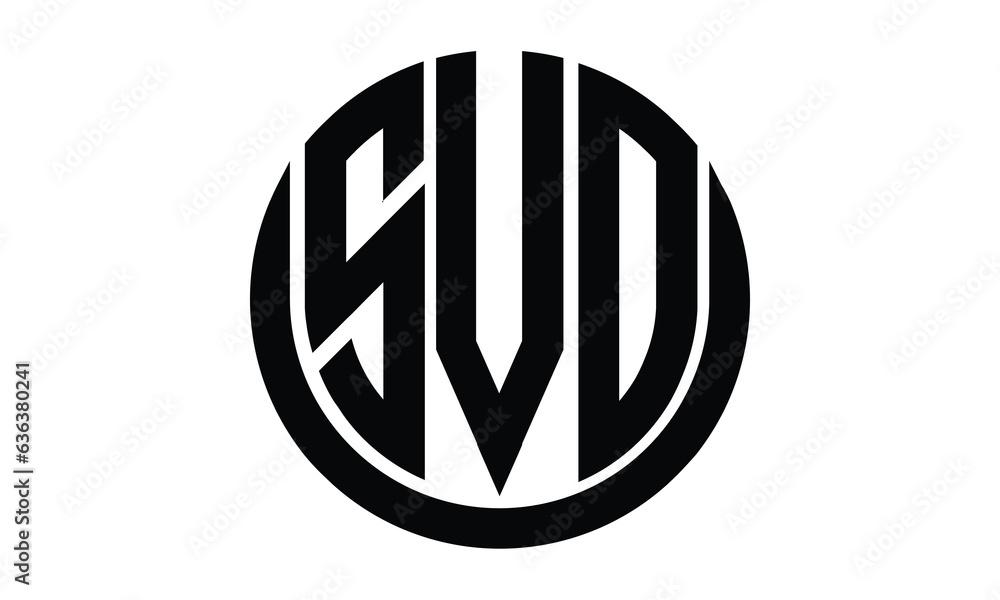 SVO shield in circle logo design vector template. lettermrk, wordmark ...