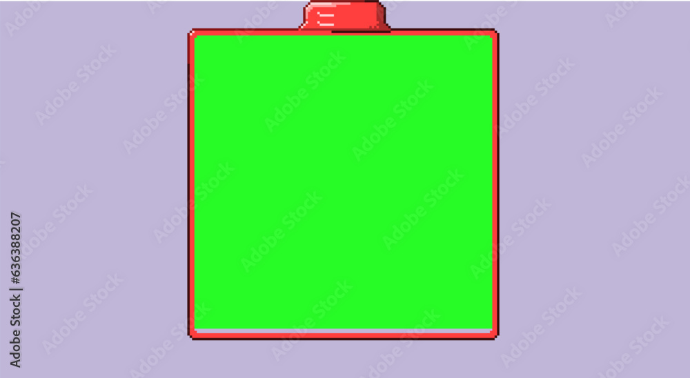 Pixelated art of frame, 8bit square frame. Green screen pixelated ...