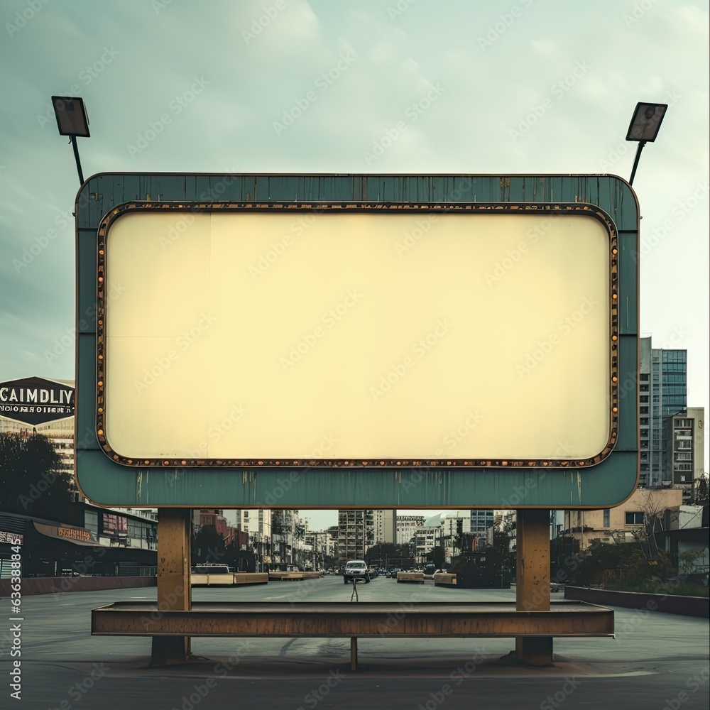 Vintage Lightbox Billboard Frame. A Retro Signage Blank Banner with ...