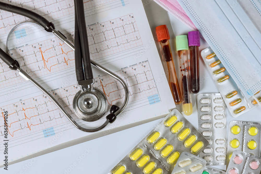 Cardiologists use heart ECG cardiogram charts to diagnose prevent ...