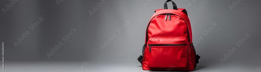 Bold Red Backpack: Realistic Form on White Background, Bright ...