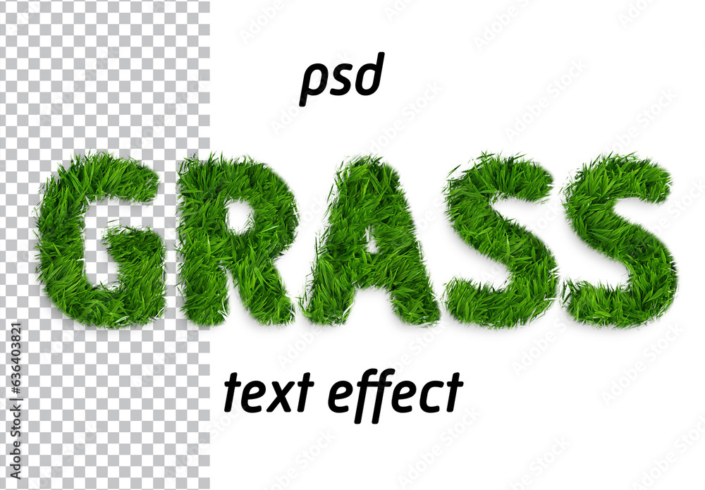 Grass text effect - generative AI grass Stock Template | Adobe Stock