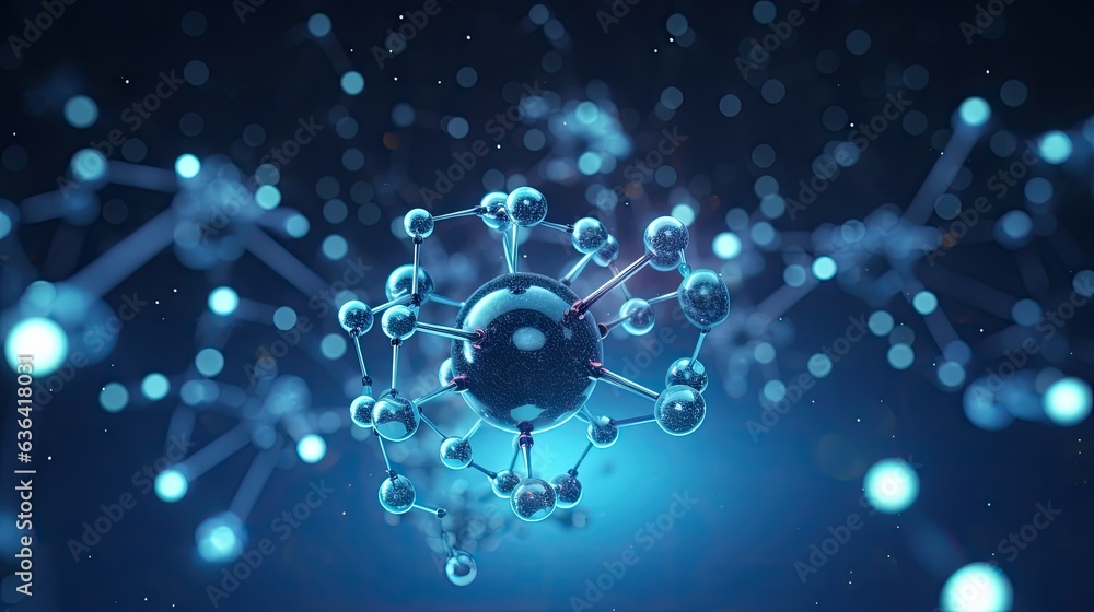 Science background with molecular model of atom struct Stock Photo ...