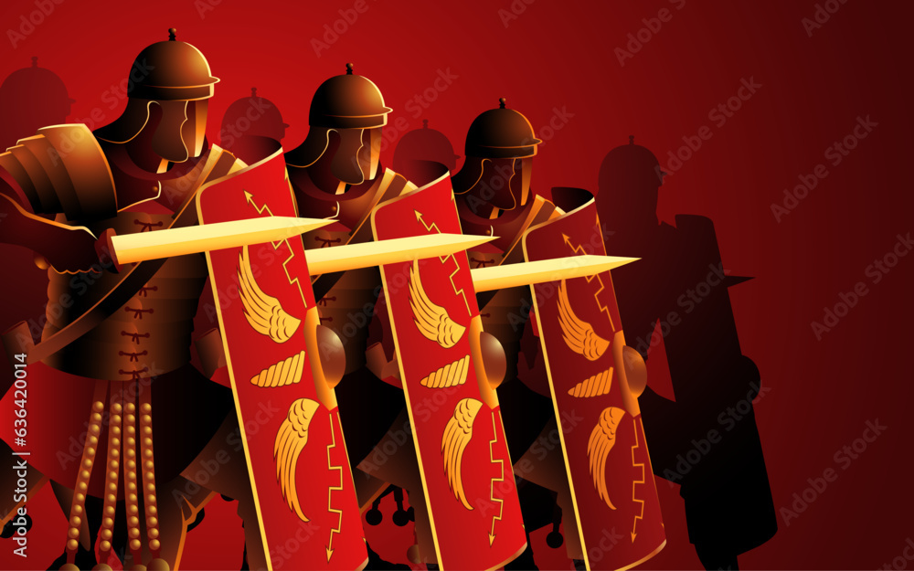 Step into history with this image, showcasing ancient Roman legionaries ...