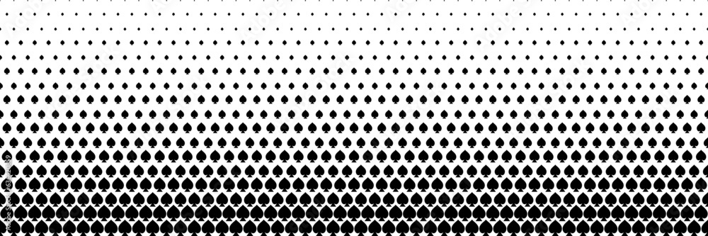 horizontal black halftone of spades icon of playing card design for ...