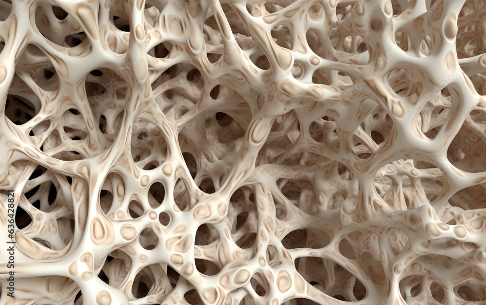 Bone tissue, generative ai macro view illustration porous texture of ...