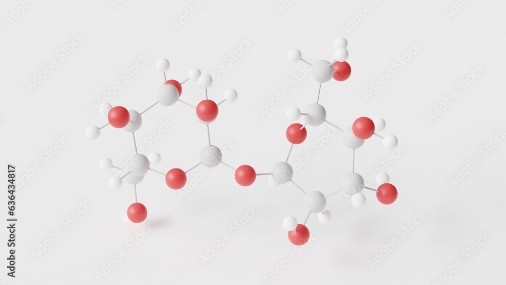 trehalose molecule 3d, molecular structure, ball and stick model ...