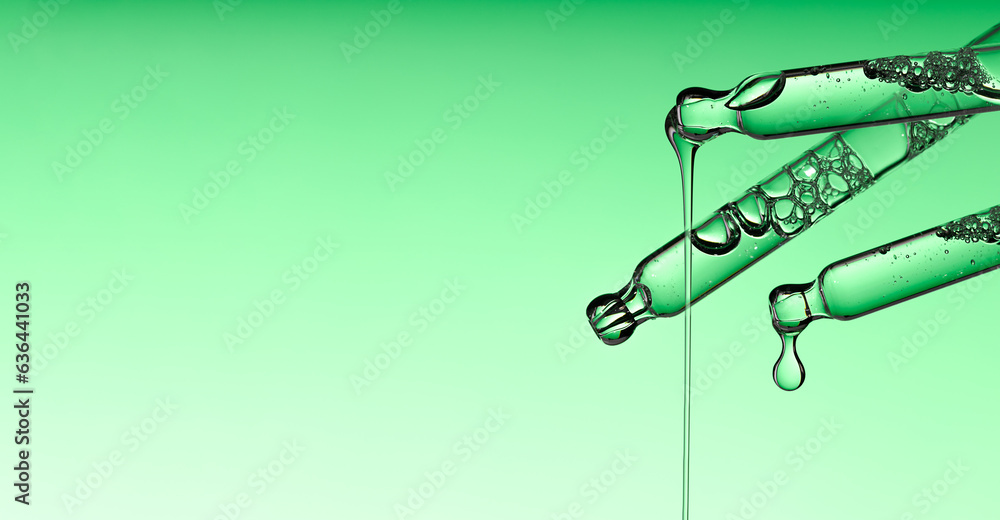 Set pipette serum drop with clear liquid niacinamide, hyaluronic or Aha ...