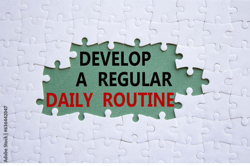 Daily routine symbol. Concept words Develop a regular daily routine on ...