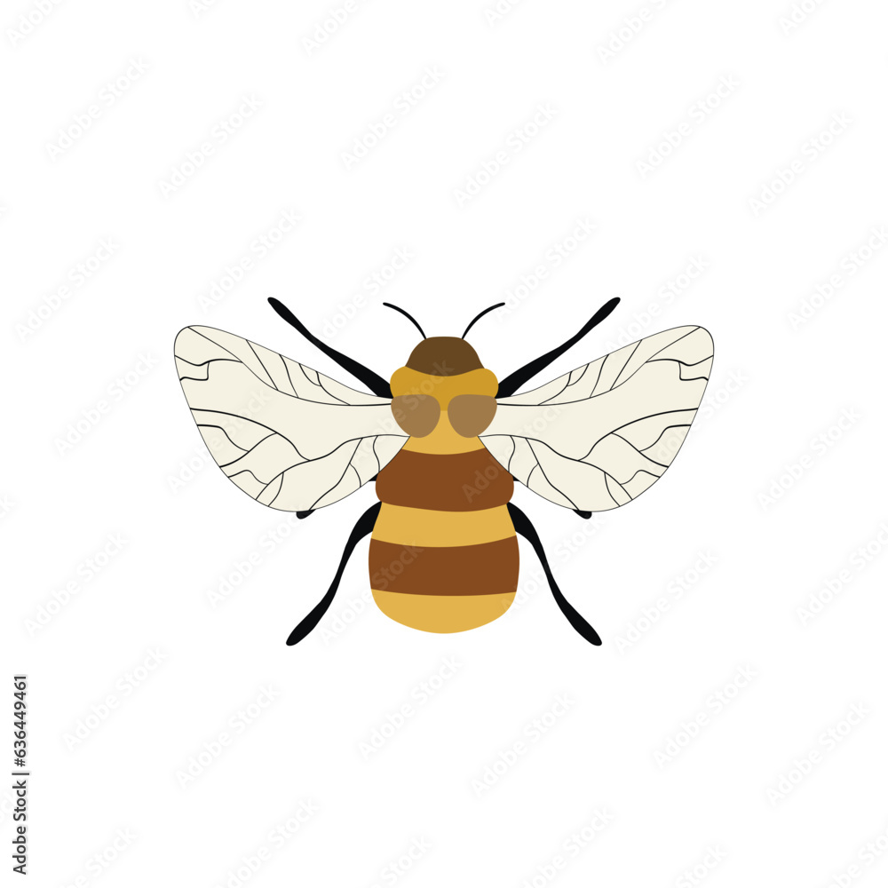 Cartoon bee mascot. A small bees flies. Wasp collection. Vector ...