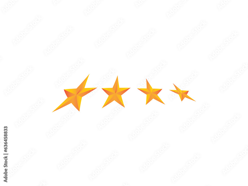 Golden Star Icon, Phoenix Luxury Galaxy Wave Four Star Logo Vector ...