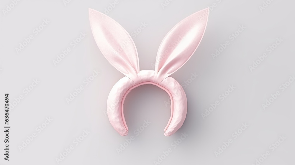An image of rabbit ears is seen on a white backdrop. The broad, white ...