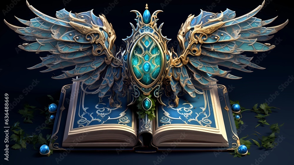 Image open antique book with glitter overlay.Magic vintage fantasy book ...