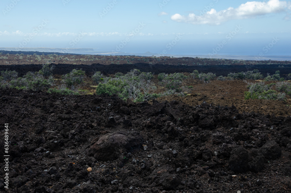 Coastal scenes from the Big Island of Hawaii. Exploring lava fields ...