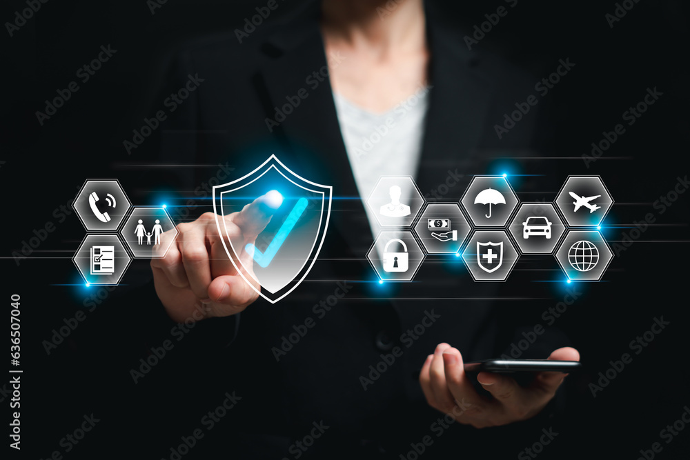 Top Service quality insurance and protection concept, Businesswomen ...