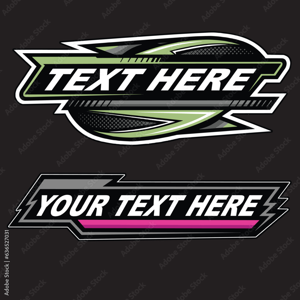 racing logo isolated in black background for business elements, screen ...