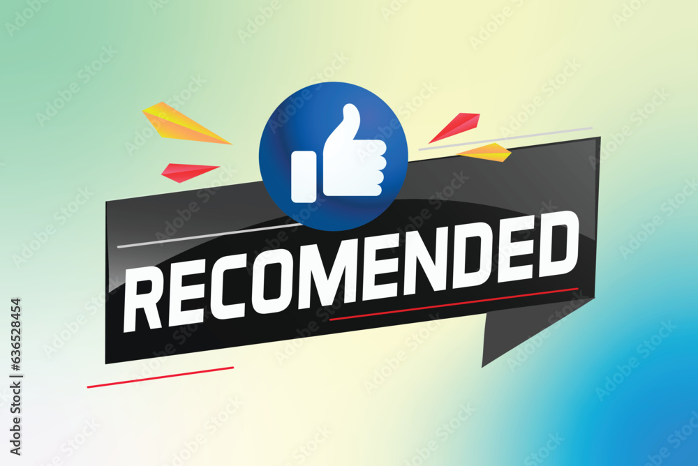 Recommended word concept vector illustration with lines modern ...