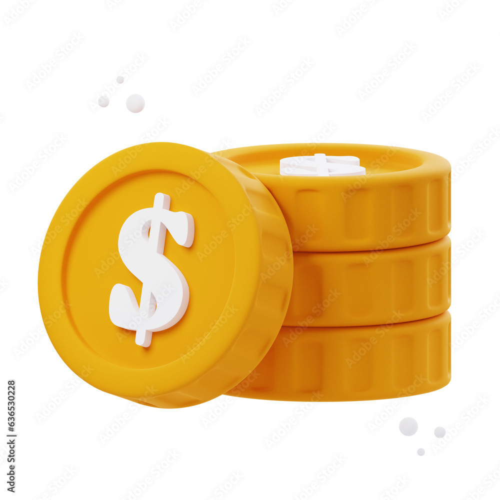 3D coin icon illustrations render of coin icon designs. Perfect for ...