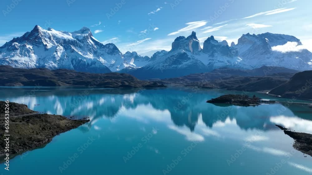 National Park Of Torres Del Paine In Puerto Natales Chile. Snowy ...
