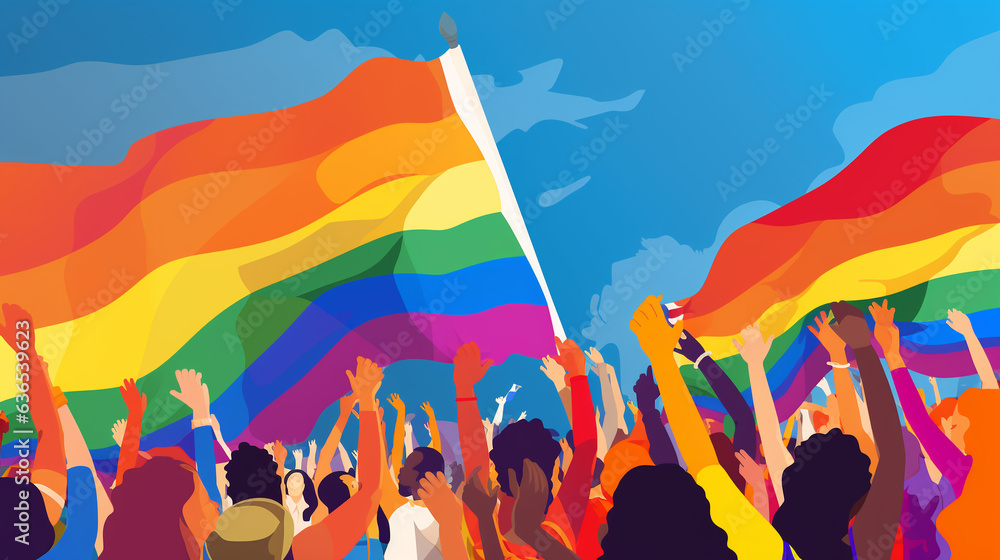 LGBT movements, demonstration, activists standing up for their rights ...