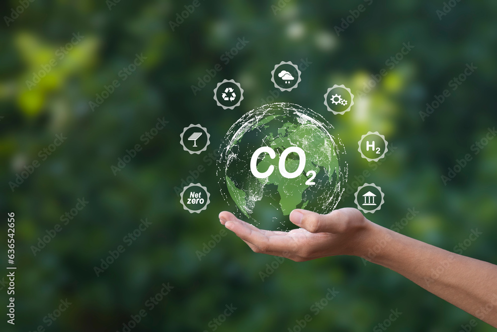 The carbon neutral concept reduces CO2 emissions, reducing global ...