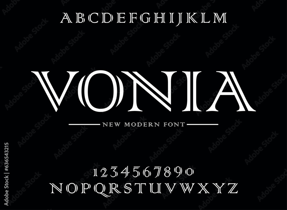 VONIA, unique geometric circular display and minimalist style font ...
