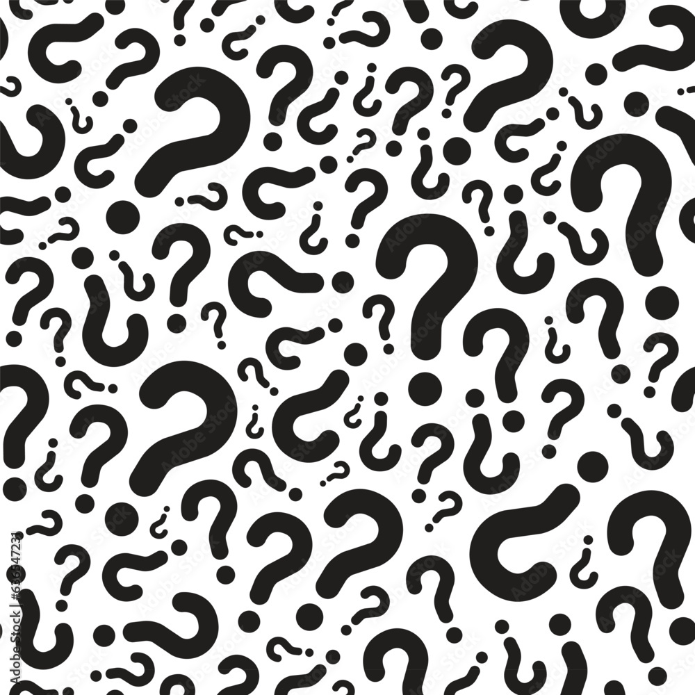 random black question mark pattern for white background, mystery box ...