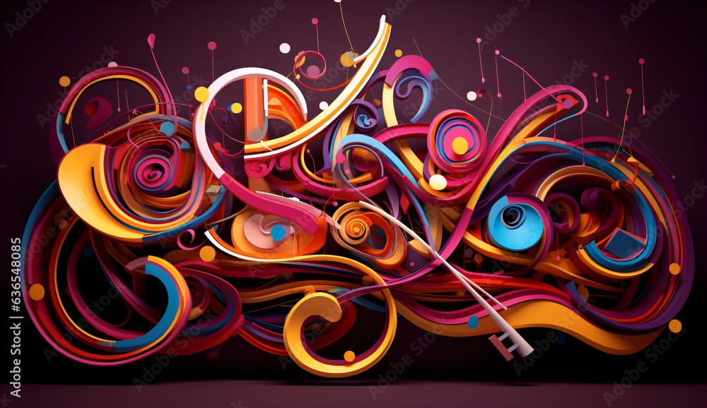 modern multicolor music background with abstract structure and musical ...