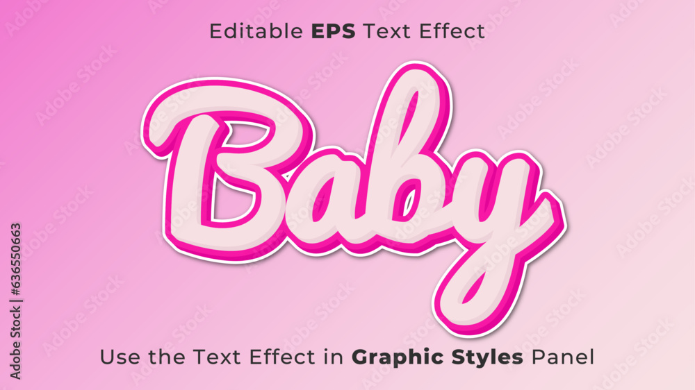 Editable EPS Text Effect of Baby for Title and Poster Stock Vector ...