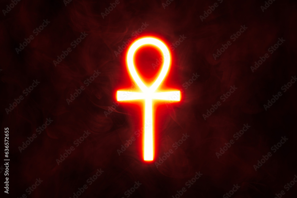Pagan religious symbols icons background ankh Stock Illustration ...