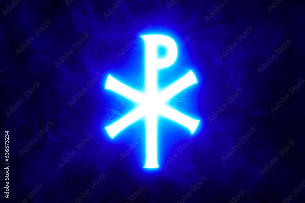 Christian religious symbols icons background phi rho Stock Illustration ...