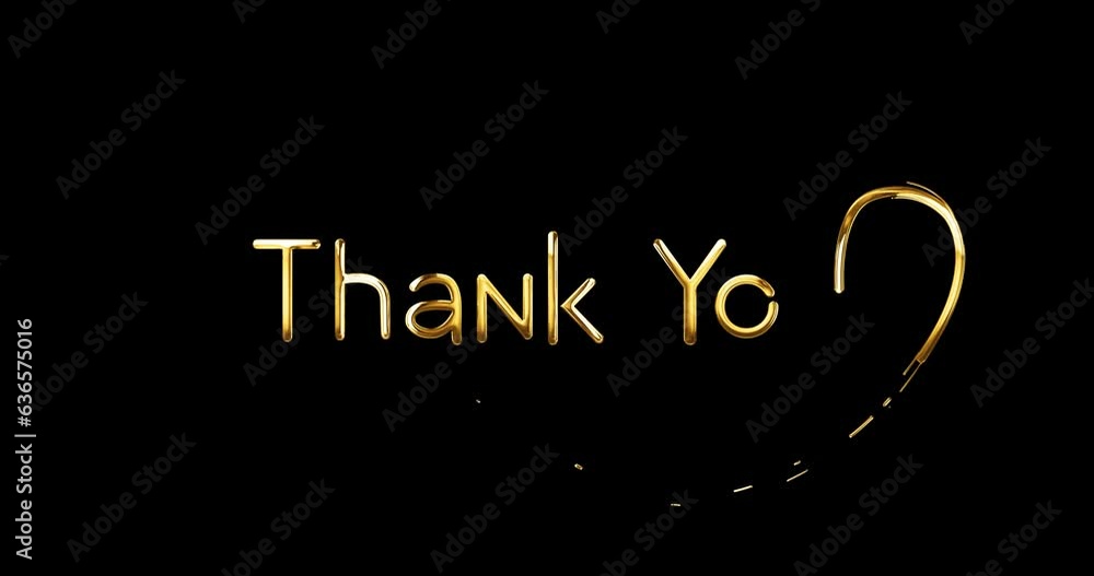 Thank you animation. Text animated in 4 clips luxury glossy effect with ...