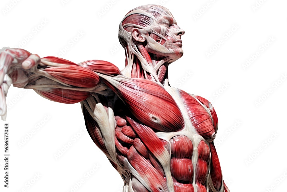 Muscles anatomy system isolated on white background ,Generative AI ...
