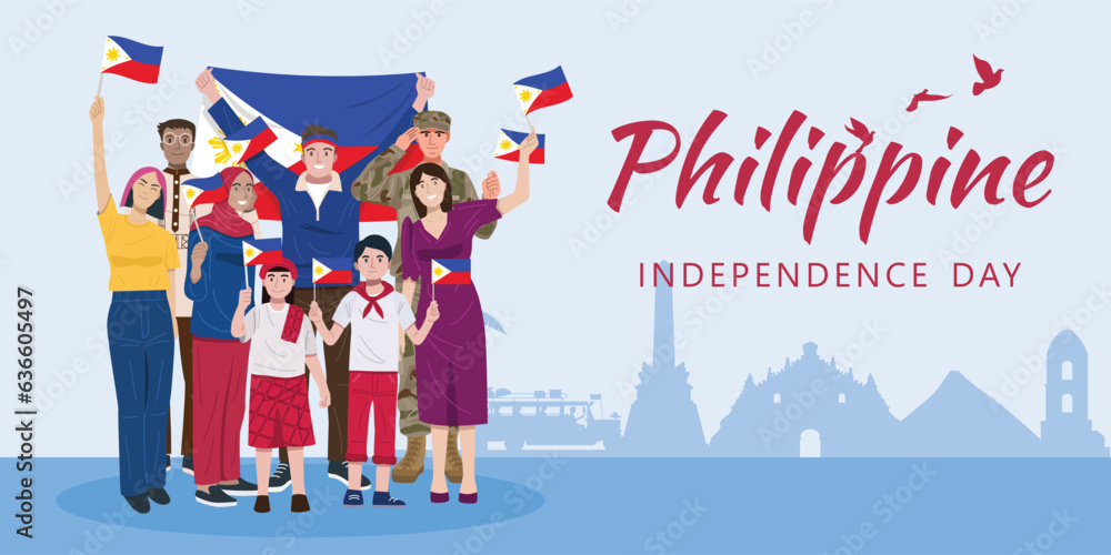 National Day Filipinos People Celebrating Philippines Independence Day