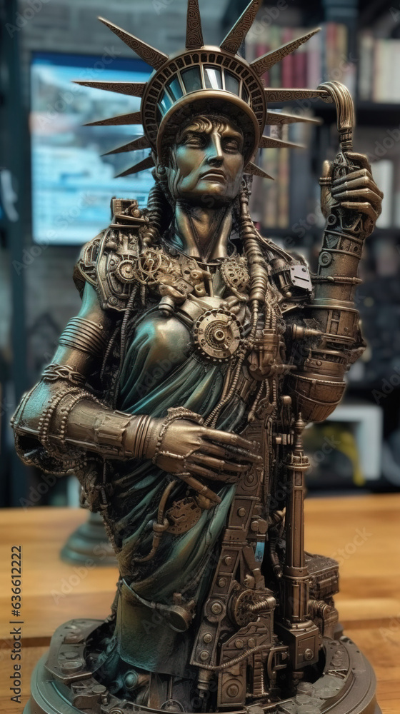 Mechanical Majesty: The Statue of Liberty in Steampunk Splendor ...