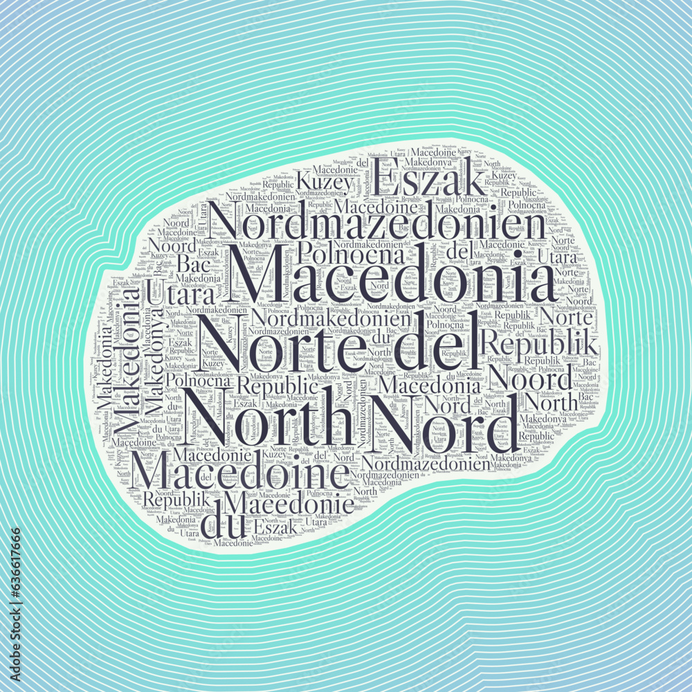 Macedonia shape formed by country name in multiple languages. Macedonia ...