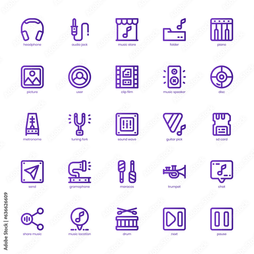 Music and Multimedia icon pack for your website, mobile, presentation ...