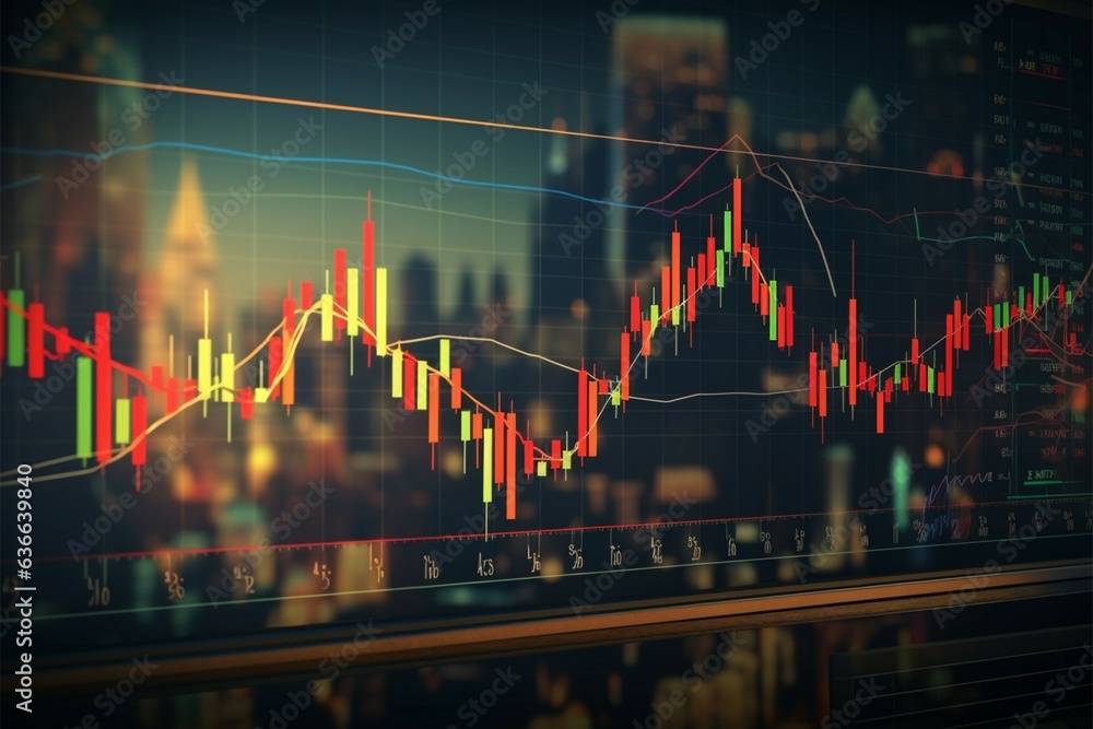 Investment concept art features trading graph, symbolizing stock market ...