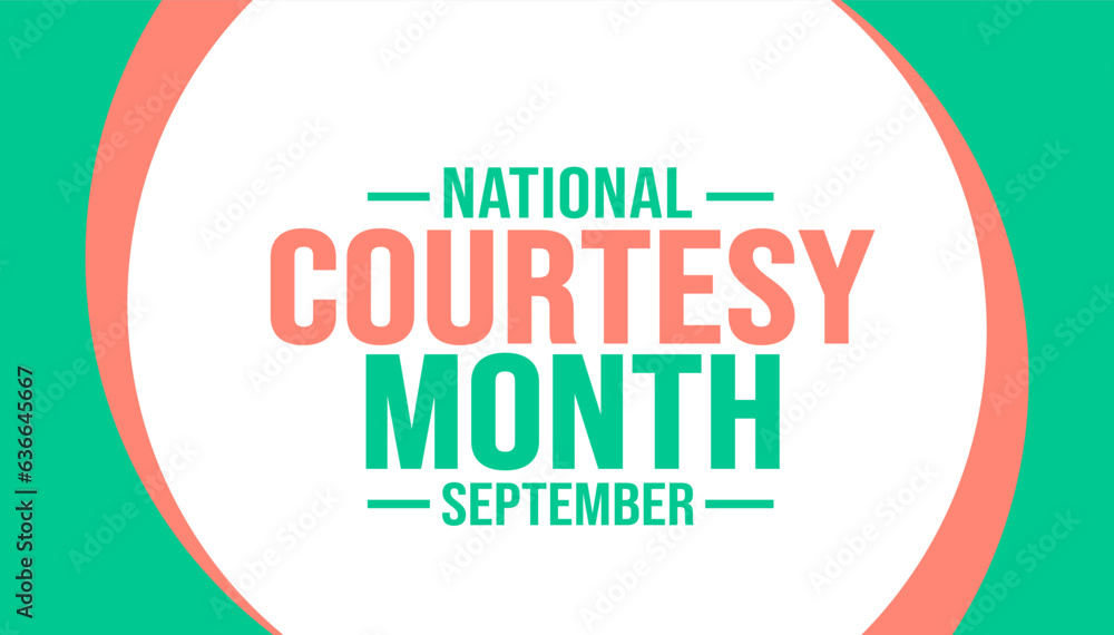 September is National Courtesy Month background template. Holiday ...