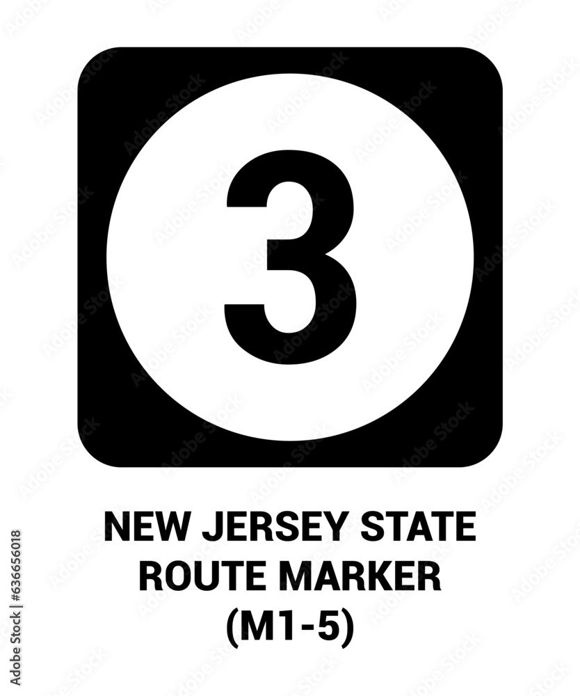 NEW JERSEY STATE ROUTE MARKER Guide sign US ROAD SYMBOL SIGN MUTCD ...
