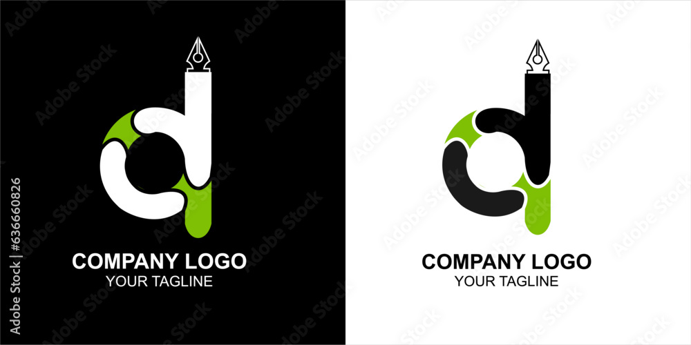 Abstract letter AD vector logo design, letter AD, letter DA, text's ...