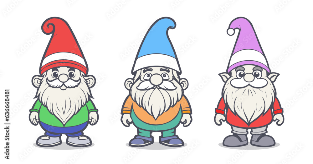 Vector set of cute funny comical little fairy tale cartoon colored ...