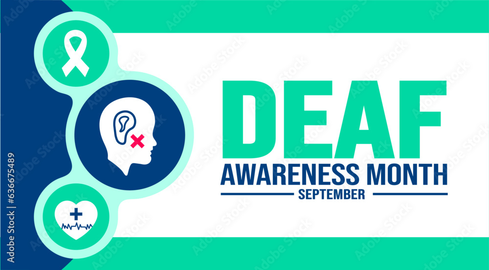 September is Deaf Awareness Month background template. Holiday concept ...