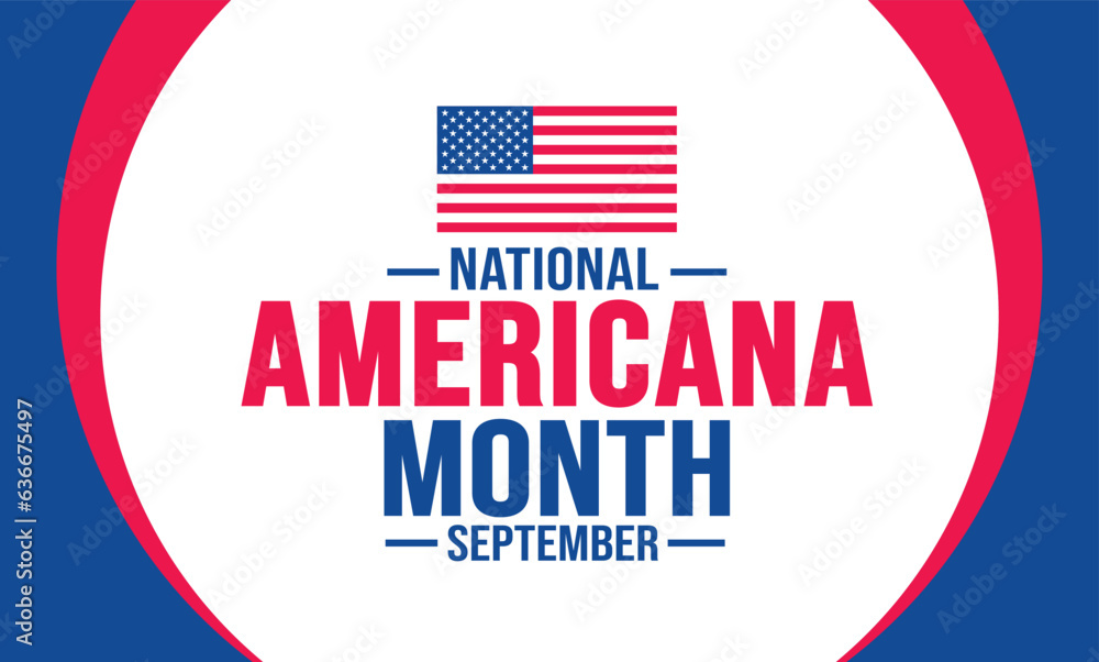 September is National Americana Month background template. Holiday ...