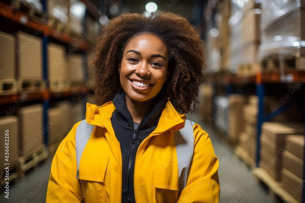 Witness the energy of a warehouse through the eyes of a diligent female ...