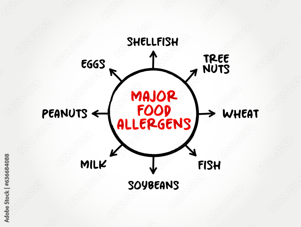 Major Food Allergens (reaction that occurs soon after eating a certain ...