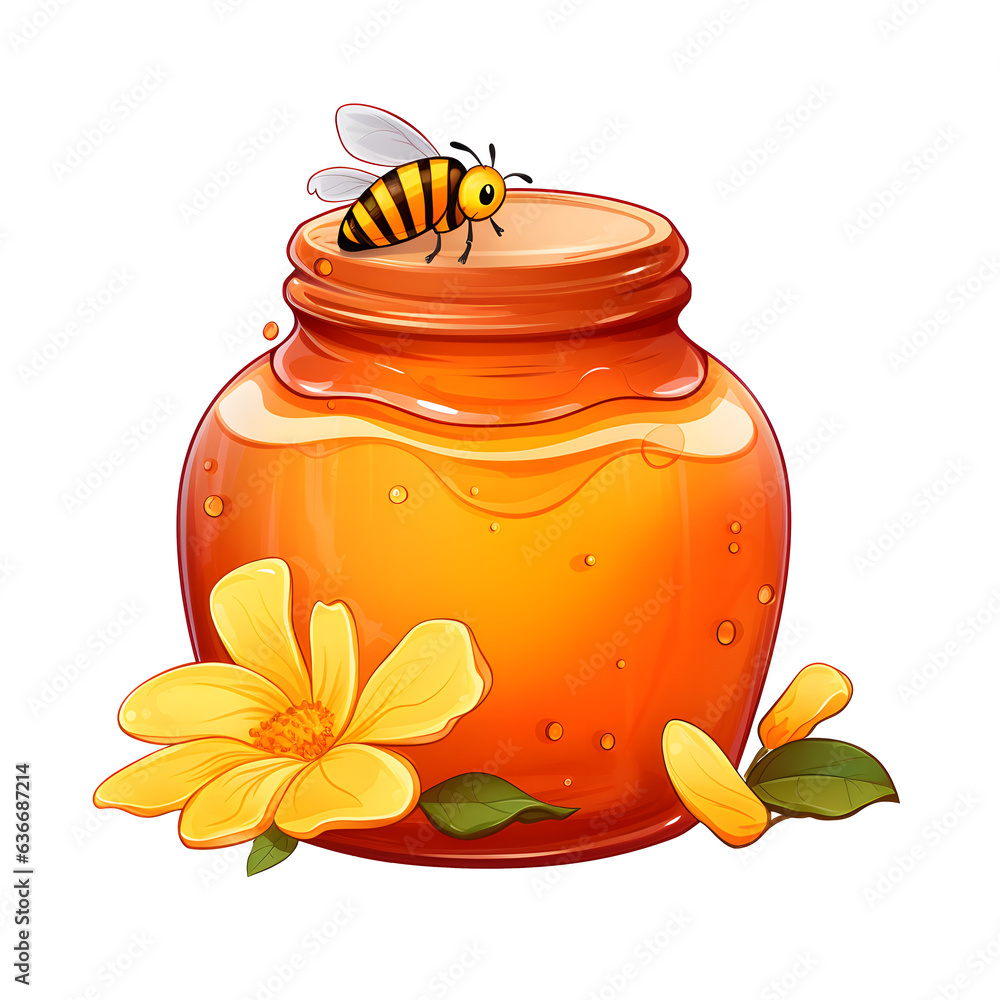 cartoon honey pot clipart, transparent background Stock Illustration ...