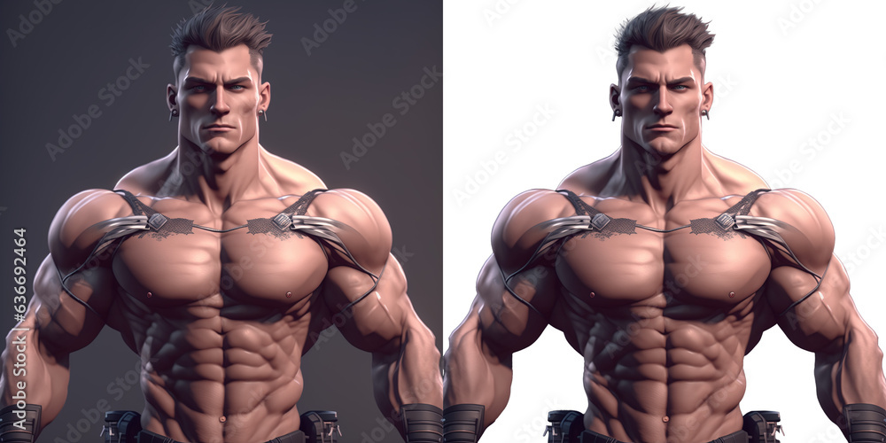 Digital Hero of Gaming, Gamer Avatar. male hero Sci-fi video game ...